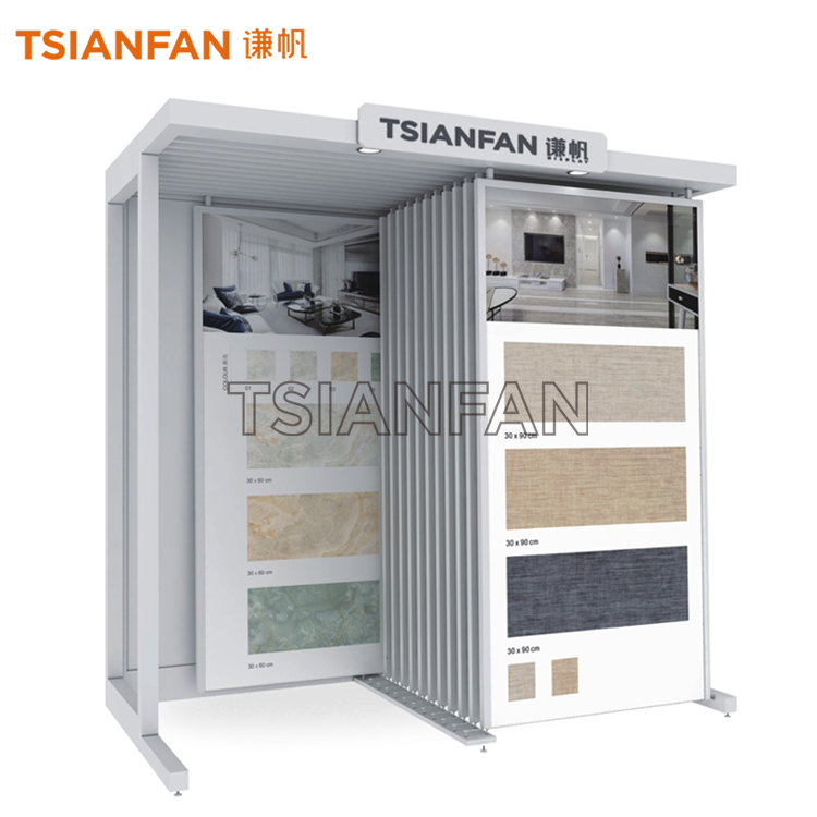 Large Ceramic Tile Display Cabinet, Ceramic Tile Sliding Display Rack ...
